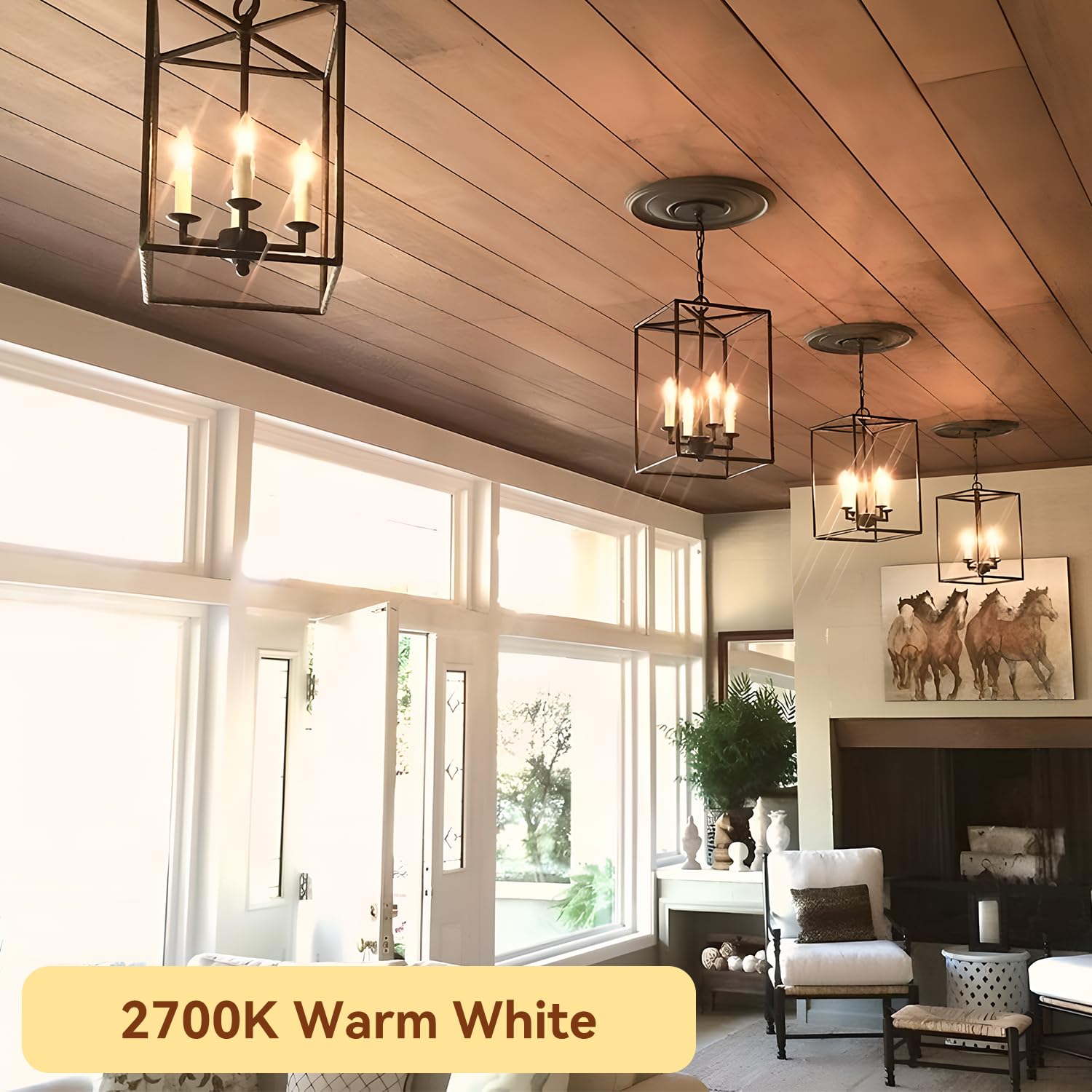 TJOY LED Candelabra Bulbs Dimmable, 60W Equivalent Chandelier Light Bulbs, 4.5W 2700K Warm White, 500LM, E12 Base, B11 Vintage LED Filament Clear Glass Candle Bulb for Ceiling Fan, Chandeliers,12 Pack