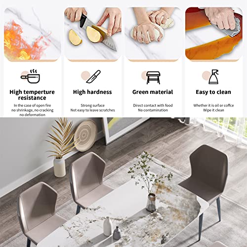 LKTART 63" Modern Artificial Marble Dinning Table Overlapping Leg Sintered Stone Dinning Table Top Suitable for 6-8 People Dinning Room Kitchen (no Chair)