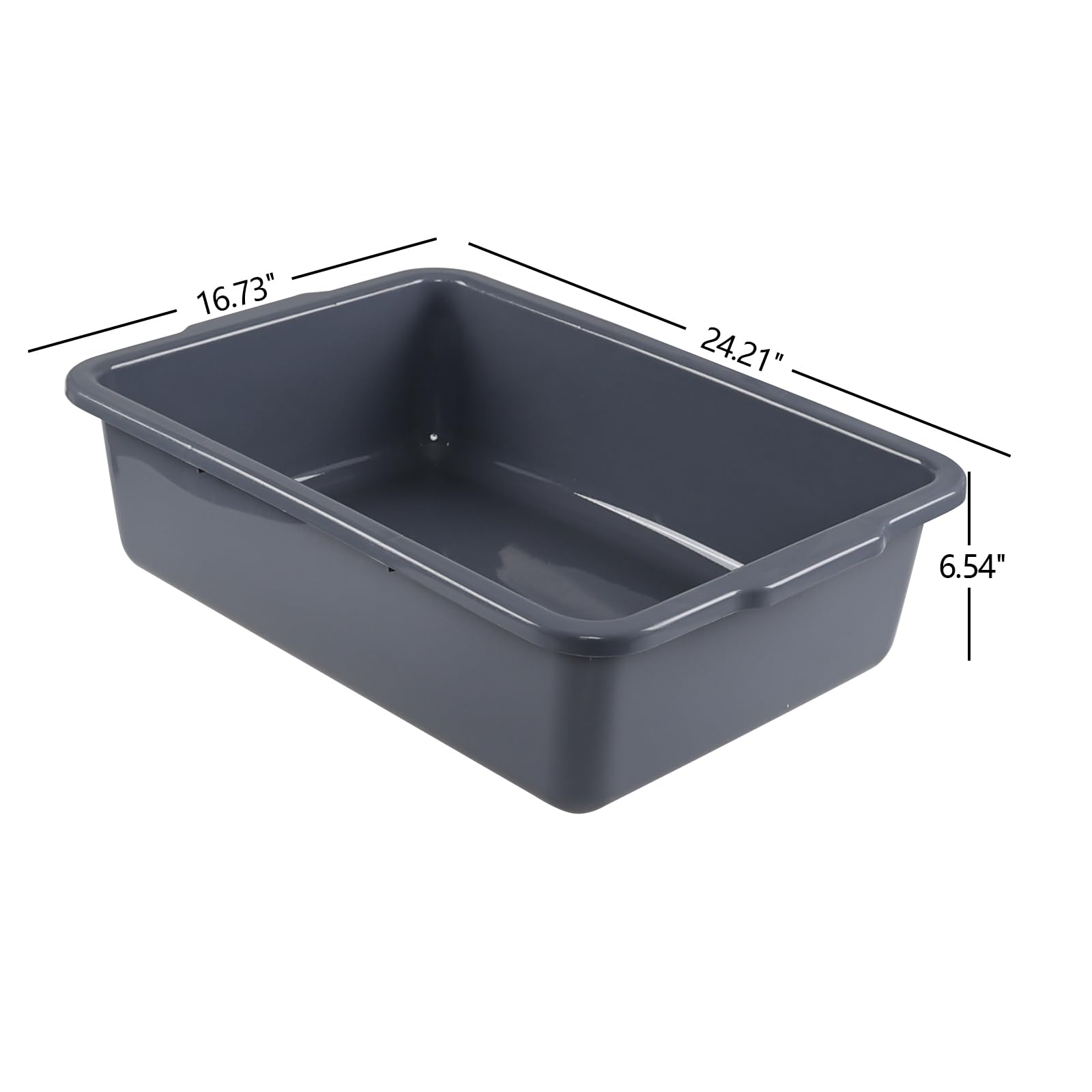 Rosebloom 35 L Plastic Commercial Bus Tub, Gray Plastic Large Bus Box, 4 Packs