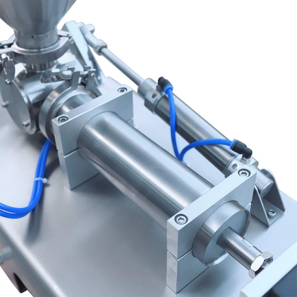 Pneumatic Liquid Paste Filling Machine,100-1000ml Horizontal Pneumatic Liquid Filling Machine with Hopper,15-35 cans/Minute
