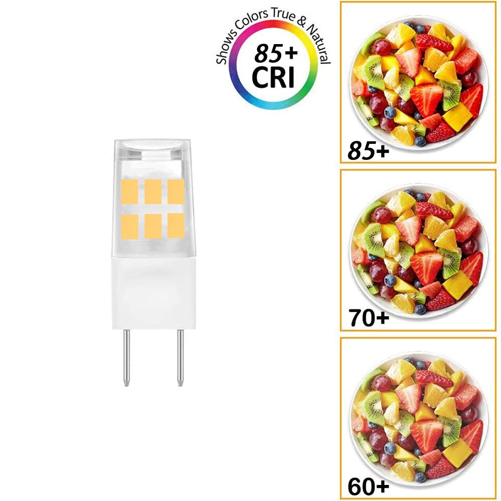 VOKWAK G8 LED Bulb GY8.6 Bi-Pin Base T4 Xenon Bulb 120Volt Microwave Light Bulb Replacement 3W(30W Halogen Equivalent) 300LM for Puck Light,Oven Light,Under Cabinet Light,3-Pack(Warm White 3000K)