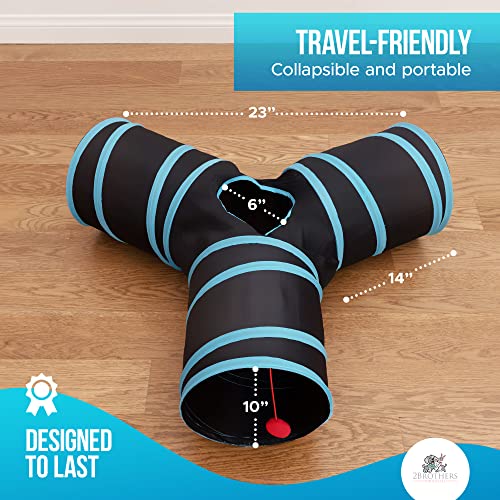 Pop Up Cat Tunnel Toy β Durable, Tear-Resistant Pet Tunnel for Cats, Rabbit Tunnel & Kitty Tube β Space-Saving Cat Tunnels for Indoor Cats with Hanging Ball & Peekaboo Hole