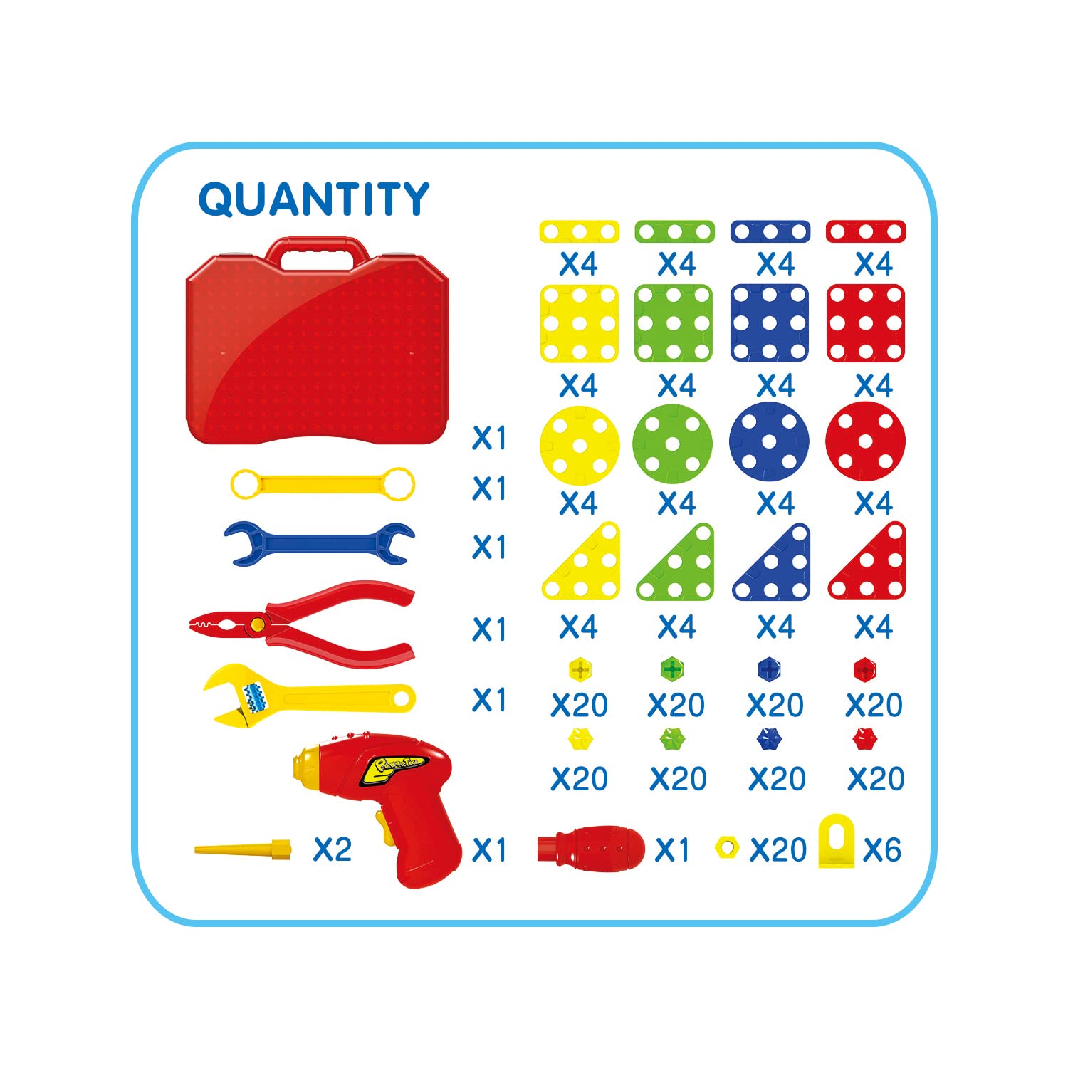 MARAMAXI 258 Pieces STEM Learning Toys, Creative Learning Building Block Games with Toy Drill & Screw Driver Tool Set, Educational Activity Preschool Toys for Kids Ages 3-8