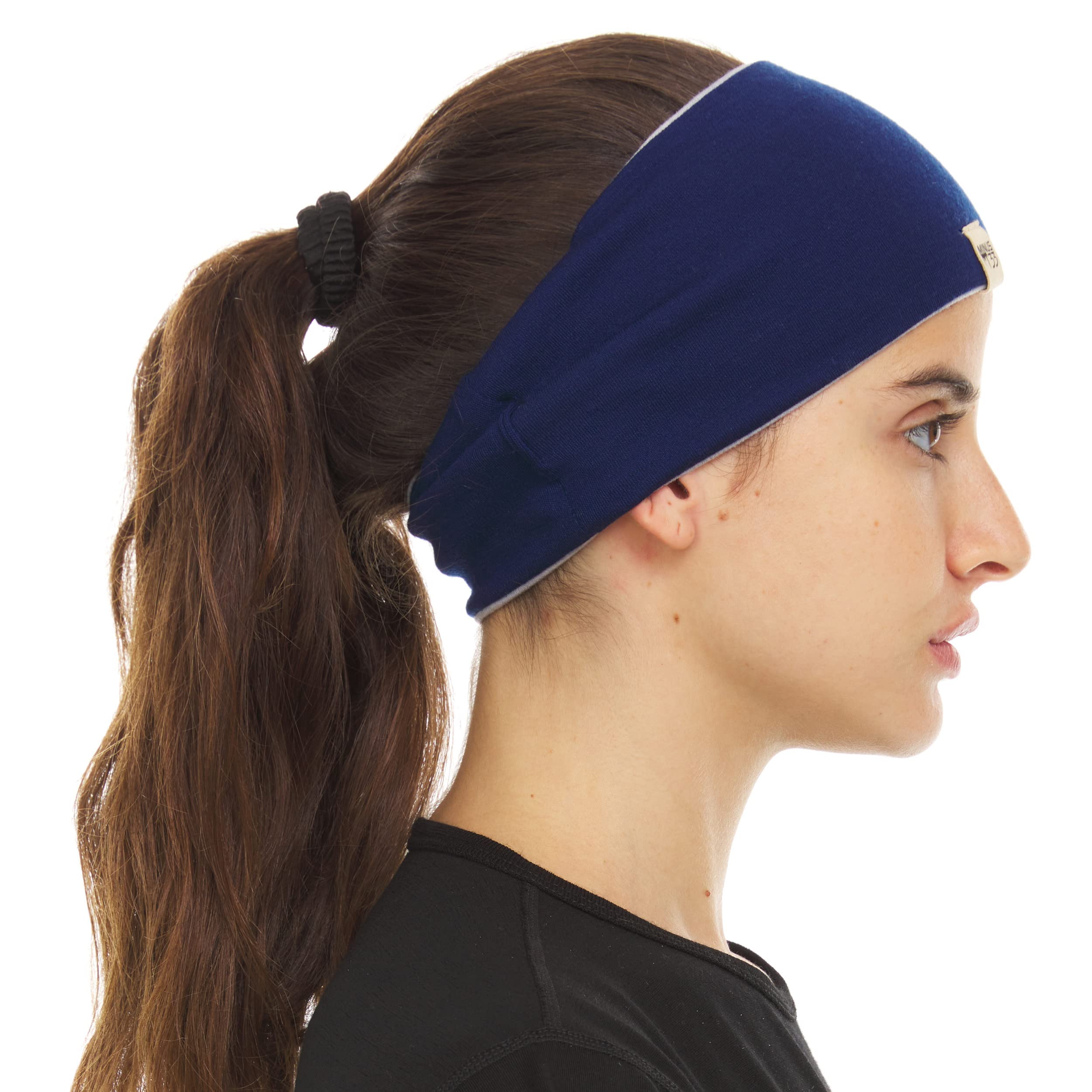 Merino Wool Reversible Headband Dark Purple/Radiant Violet One Size