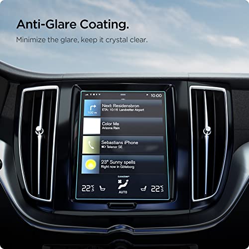 Spigen Tempered Glass Screen Protector [GlasTR Slim] designed for Volvo XC40 (2021-2023), XC60 (2021-2023), XC90 (2021-2023), S60 (2018-2023), S90 (2017-2023), V60 (2019-2023) 8.7" Dashboard Touchscreen - Matte/Anti Fingerprint