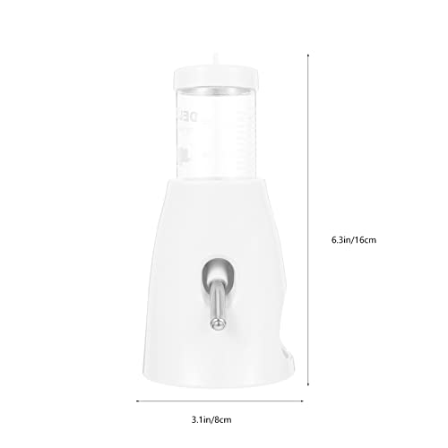 POPETPOP Hamster Water Bottle with Stand Small Animals Water Bottle Hanging Water Feeding Bottles Auto Dispenser for Dwarf Hamsters Guinea Pigs Rats Mice Gerbils - White