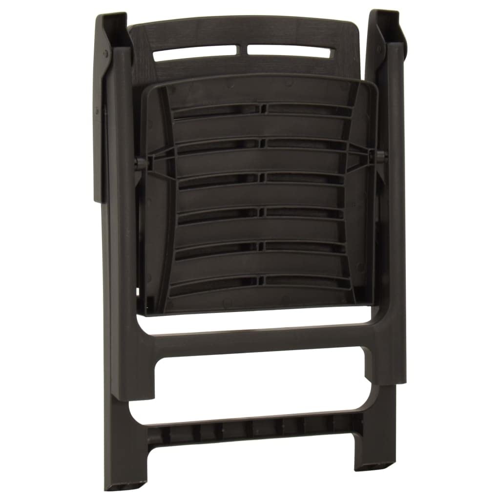 vidaXL 3-Piece Gray Bistro Set - Foldable Garden Chairs and Table - Durable Plastic - Weather-Resistant Outdoor Furniture for Patio/Deck/Balcony