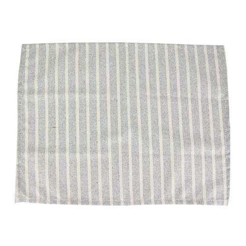 INFEI Broad Striped Cotton Blended Dinner Cloth Napkins - Set of 12 (40 x 30 cm) - for Events & Home Use (Grey)