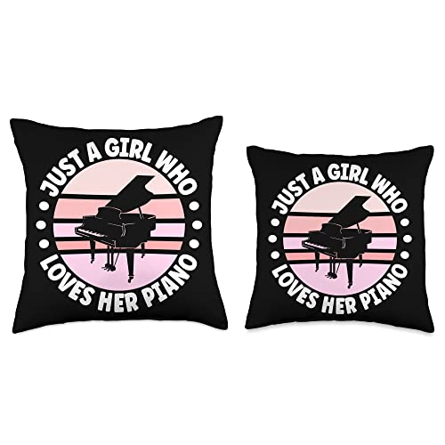Music Player Piano Accessories Outfit Piano Player Apparel Keyboard Pianist for Women Throw Pillow, 16x16, Multicolor
