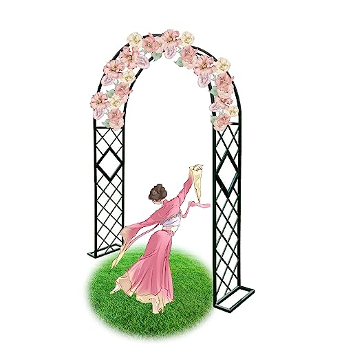 Metal Archway,Garden Arch,Rose Arch Trellis,Freestanding Trellis for Climbing Plants for Various Climbing Plant for Roses,Climbers,Vegetables,Archway Decor (Color : White, Size : W180cmXH230cmXD40cm