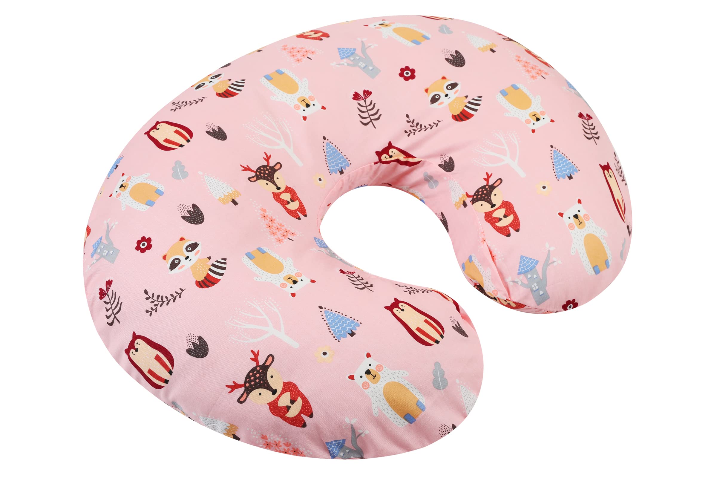 Onacosht Nursing Pillow Cover Cotton 2 Pack Soft Feeding Pillow Slipcover Fits Standard Infant Nursing Pillow or Positioner for Boy and Girl, Fox, Bear, Deer Rabbit Printing