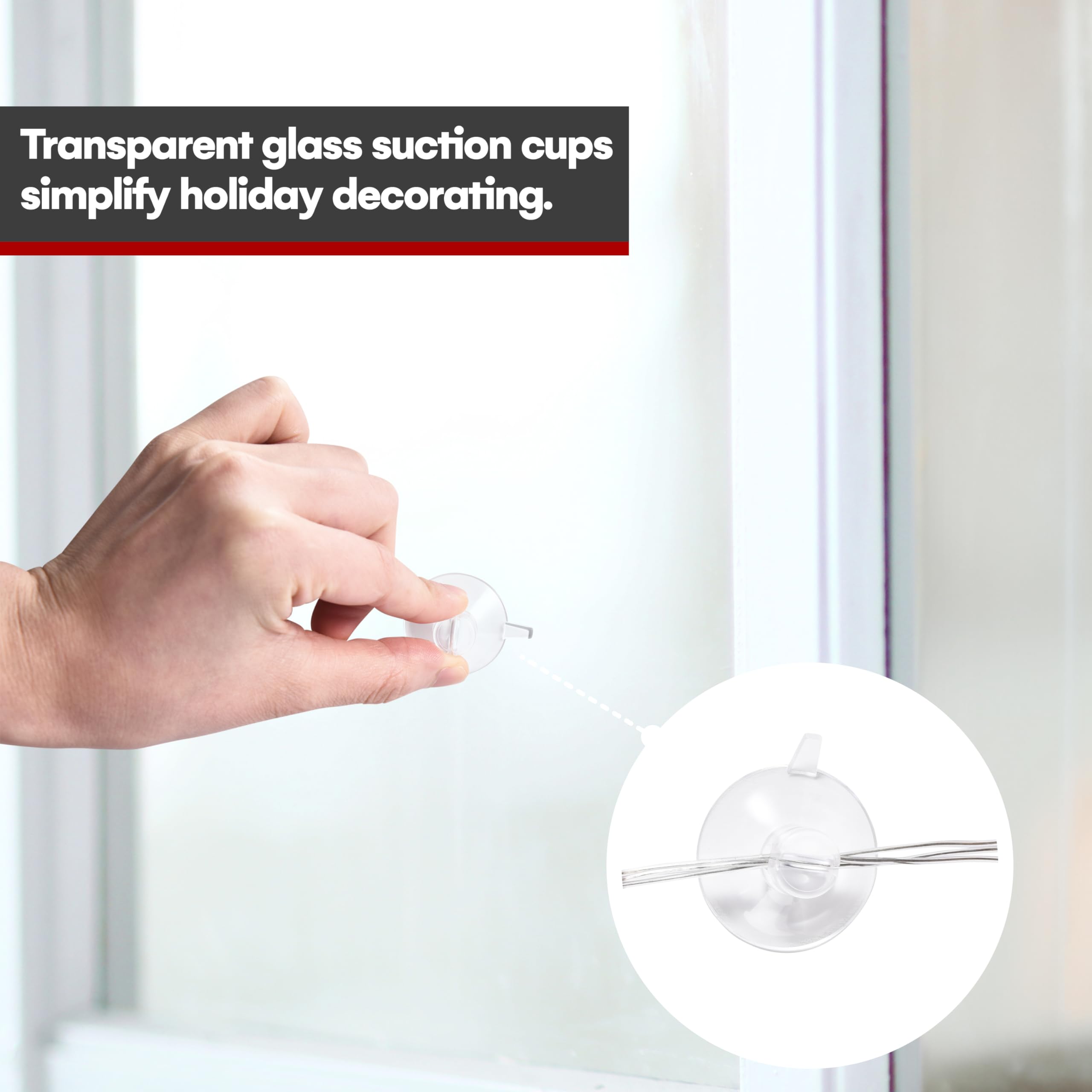 Signs Authority Suction Cups for Glass - 1.18 Inches Transparent Plastic - Window Suction Cups - Easy to Install, Invisible Design - Small Suction Cups 100 pcs
