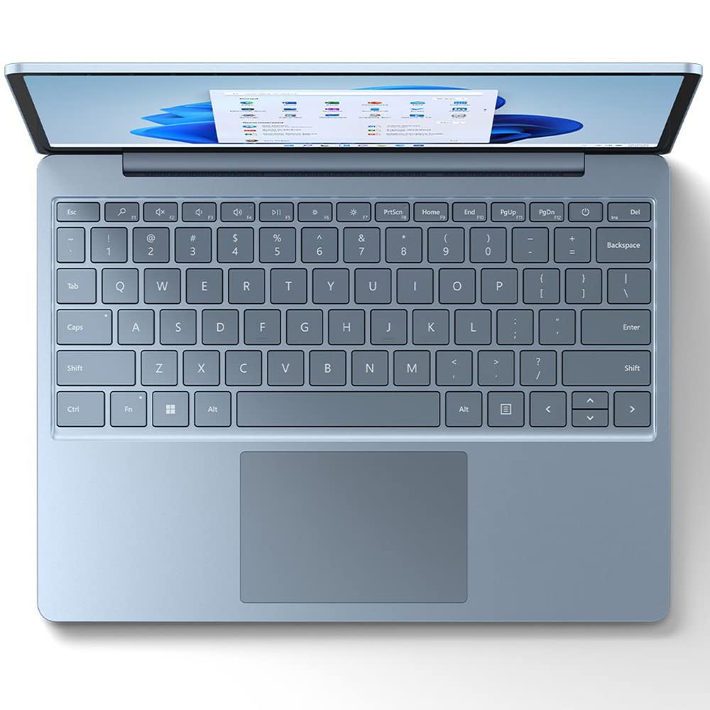 Microsoft 8QC-00037 Surface Laptop Go 2 12.4" Intel i5-1135G7 8GB/128GB Touchscreen, Ice Blue Bundle with Deco Gear Padded 15" - 17" Laptop Gaming Backpack and Wacom Ballpoint Pen