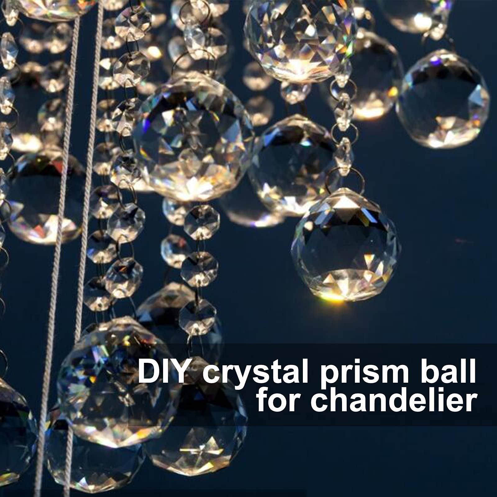 MerryNine 30mm/1.18" 20pack Crystal Ball Prism Sunshine Catcher Rainbow Pendants Maker, Hanging Crystals Prisms for Windows, for Feng Shui, for Gift (Clear)