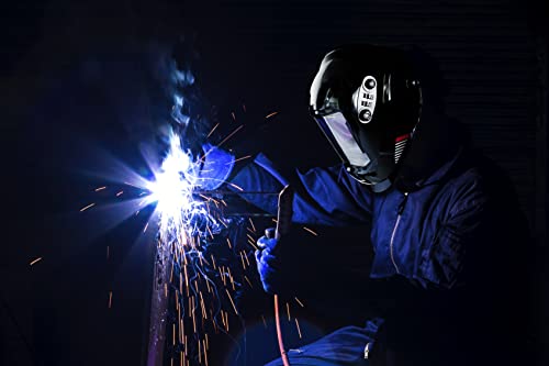 Manusage Large Viewing Screen True Color Solar Power Auto Darkening Welding Helmet, Wide Shade 4/5-9/9-13 for Tig Mig Arc Weld Grinding Welder Mask,16800FSH