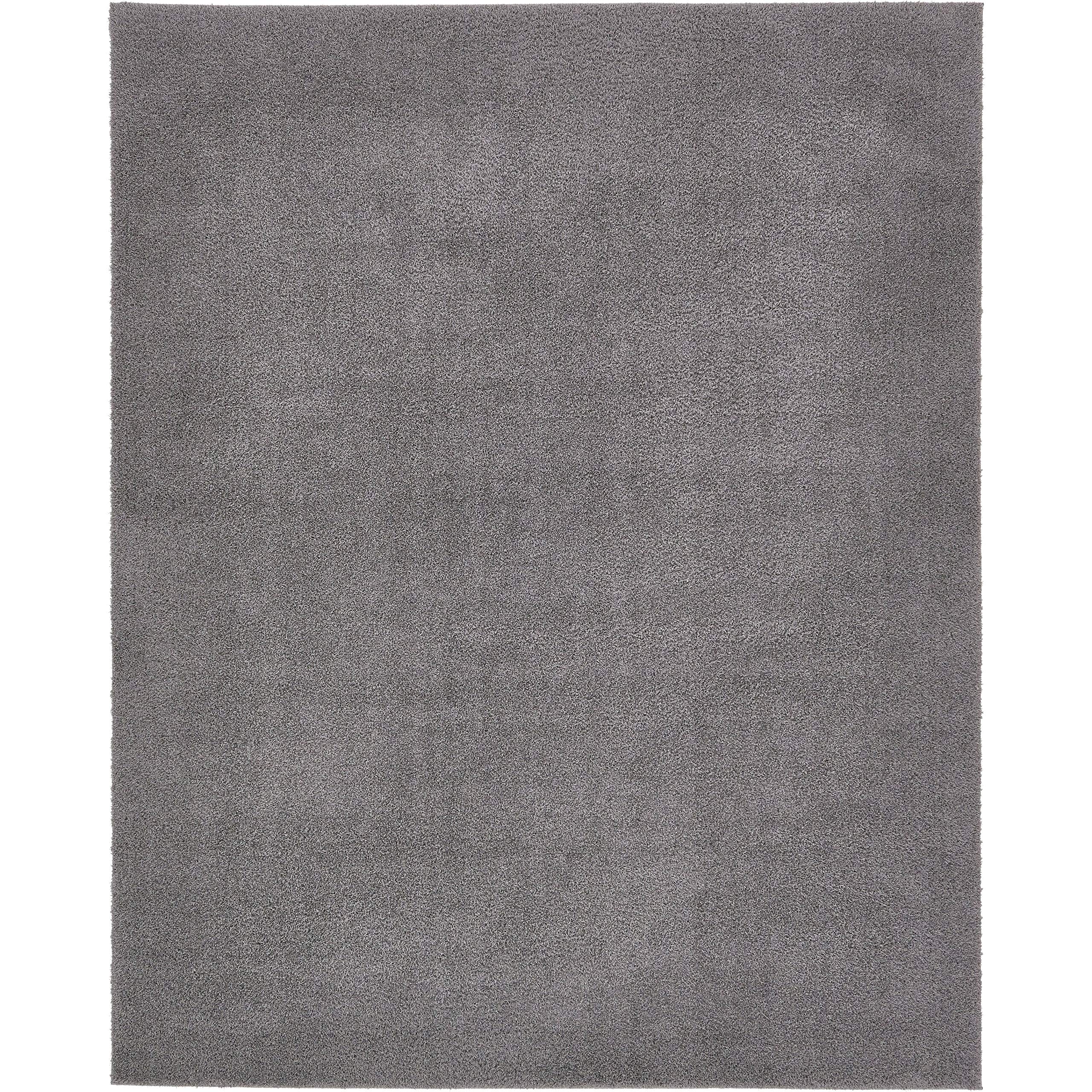 Unique Loom Studio Solid Shag Collection Urban Modern Super Soft & Plush Area Rug, 8 ft x 10 ft, Slate Blue