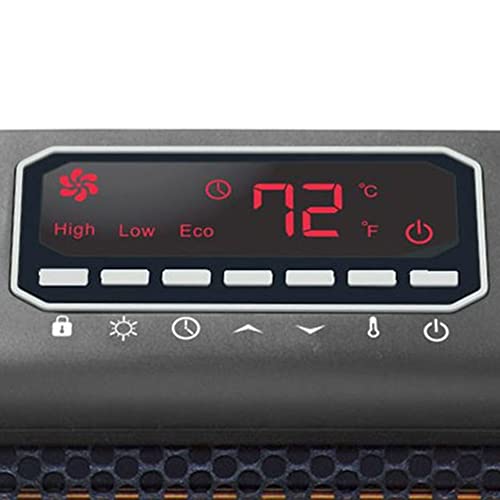 LifeSmart LifePro 1500 Watt High Power 3 Mode Programmable Space Heater with 6 Quartz Infrared Element, Remote, and Digital Display, Black