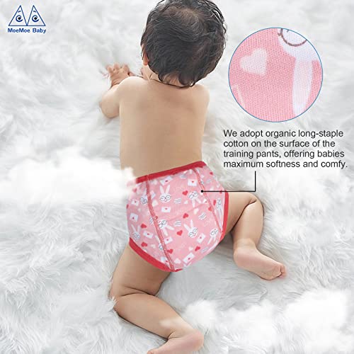 MOEMOE BABY Potty Training Pants Potty Training Underwear for Girls and Boys Cotton Toddler Training Underwear 2-6T