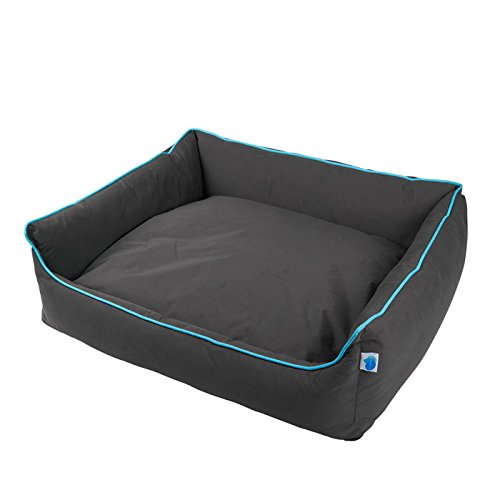 Totally Pooched Explore Bolster Dog Bed with EVERFRESH Probiotic Technology for Natural, Non-Toxic Odor Control- Blue, Large