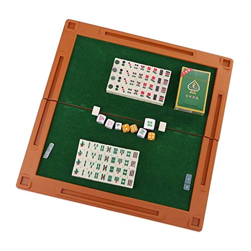 inBEKEA Mini 144 Mahjong Tiles Chinese Mahjong Mahjongg Travel Game Set for Whole Family Fun Compact Size