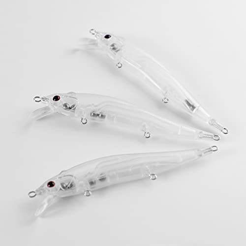 LHLLHL 20pcs/Set Unpainted Lures Slow Sinking DIY Blank Jerkbaits with Steel Beads Minnow Hard Baits Trout 12cm 12g