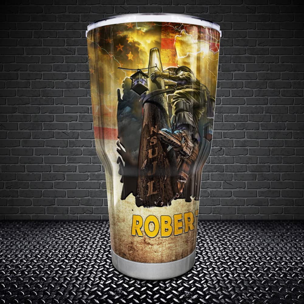 N NAMESISS All Over Printed Tumbler, LINEMAN Customized Lineman Tumbler, Once A Lineman, Always A Lineman, Gift For Lineworkers Nor Tumbler, Gift for Father, Gift for Him, Welder Father's Day, 30 OZ