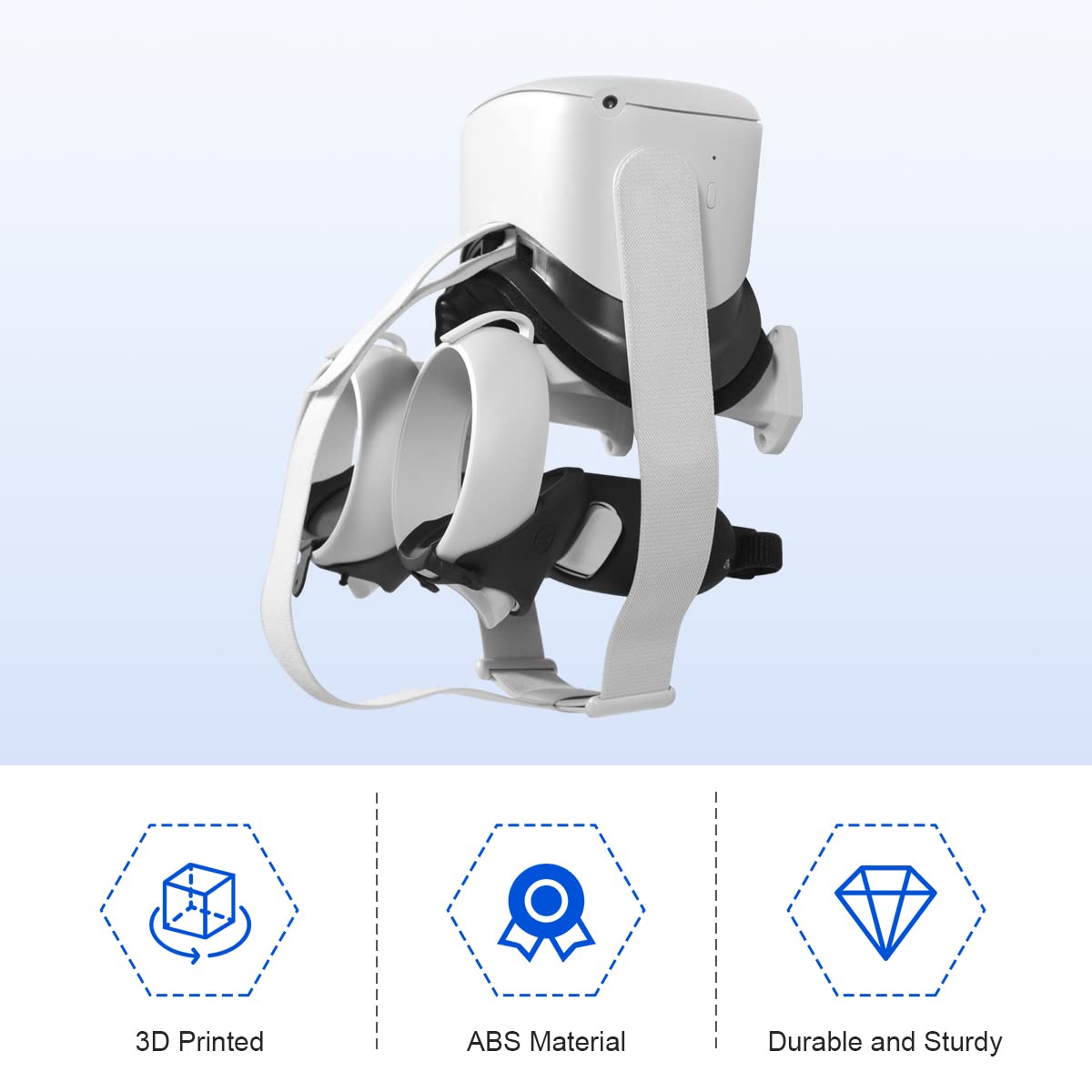 Lenink VR Wall Mount, Headset and Controller Wall Holder Hook Compatible with Oculus/Meta Quest 2,Quest and Elite Strap (White)
