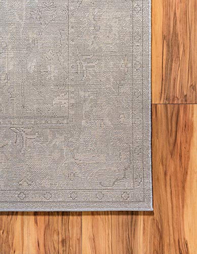 Rugs.com Oregon Collection Rug – 8' x 10' Gray Low-Pile Rug Perfect for Living Rooms, Large Dining Rooms, Open Floorplans