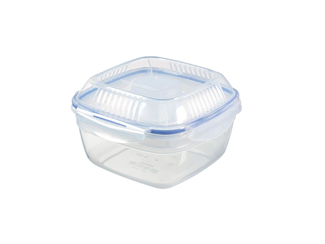 Lock & Lock Easy Essentials Food Storage Salad Bowl Container with Tray, 54-Ounce - Clear