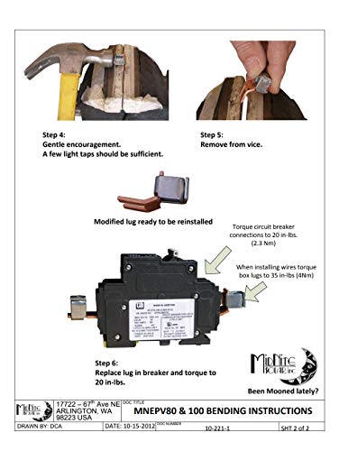 Midnite Solar Circuit Breaker, 100A 150VDC, 1-Pole, Din Mount, Model MNEPV100