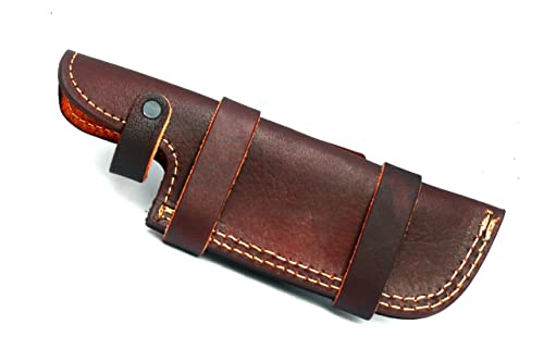 Leather Sheath Handmade 10 inches Horizontal Leather Sheath for Tracker Knife Scout Carry Leather Sheath with Belt Loops sh500