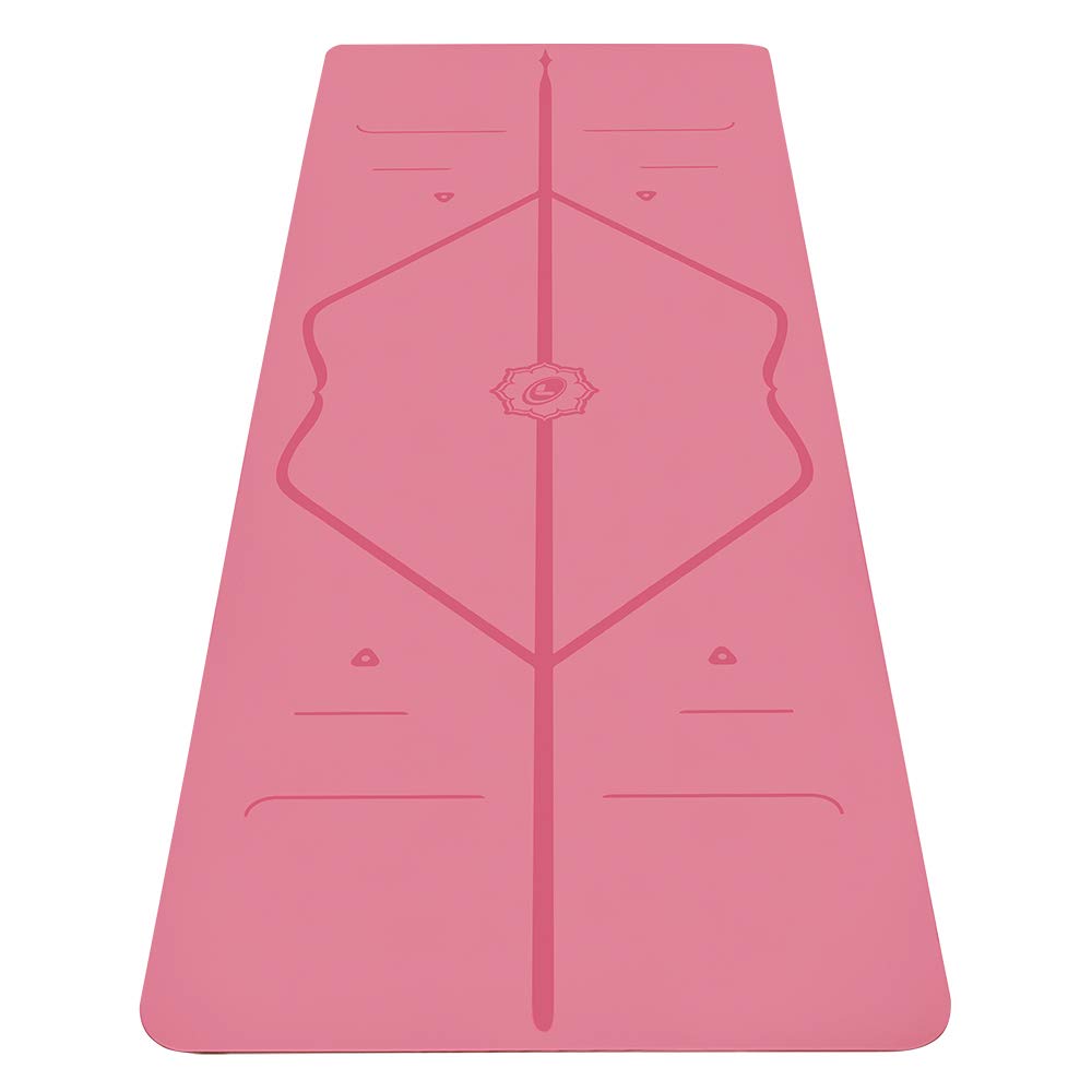 LIFORME Original Yoga Mat & Travel Mat Bundle Pack β Patented Alignment System, Eco-Friendly, Non-Slip Warrior-Grip, Made with Natural Rubber, Thick, Sweat Resistant, Comfortable - Pink/Pink