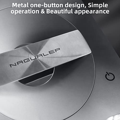 NAGUALEP Smart Waste Kitchen Composter, Compost Bin Kitchen, Electric Composter with Single Button Design, Auto Food Cycler with 2.5L Teflon & Drying Filter, Secure Open Lock, Metallic Grey