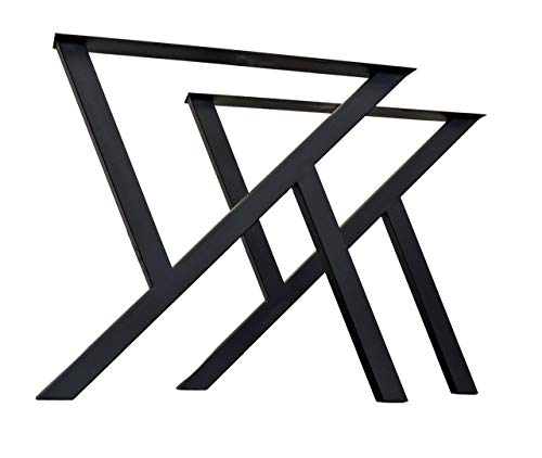 Metal Table Legs, Offset X-Frame Style - Any Size and Color