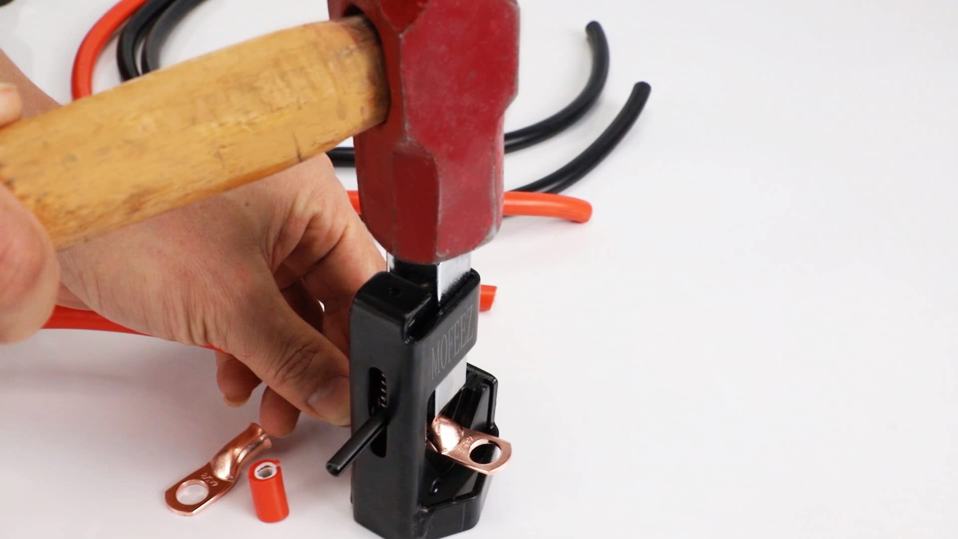 Mofeez Hammer Lug Crimper Tool for 8 AWG - 0000 AWG Battery and Welding Cables
