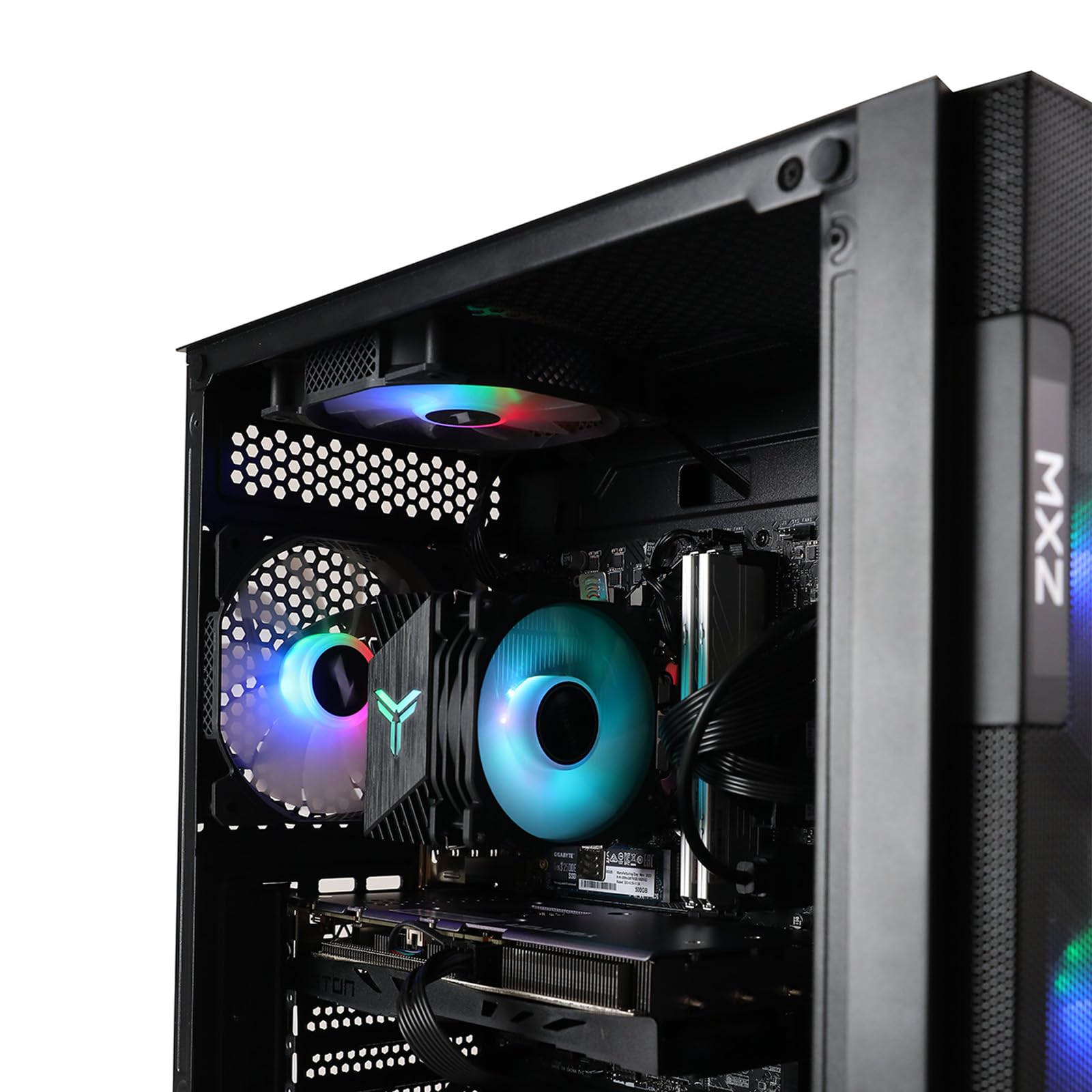 MXZ Gaming PC Desktop Computer,Intel I5 12400F 4.4GHz,RTX 3060TI,16GB DDR4 3200,NVME 500GB SSD,6RGB Fans,Win 11 Pro Ready(I5 12400F | RTX 3060TI)