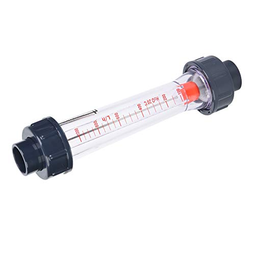 LZS-20(D) Plastic Tube Liquid Flowing Meters 100-1000L/H Liquid Flowing Rate Gauge 25mm/1in Water Rotameter Flat Mouth Hydraulic Valve Fittings Liquid Measuring Tool