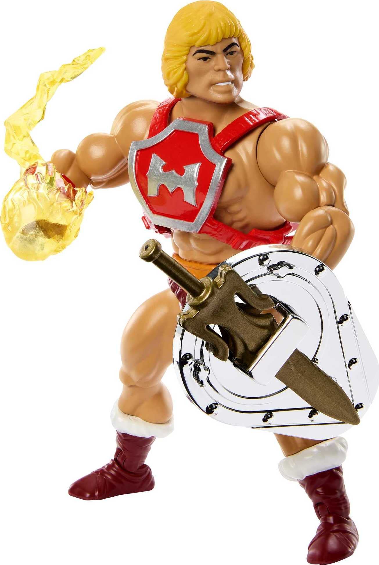 Masters of the Universe Origins Toy, He-Man Deluxe Thunder Punch Action Figure with Accessories, MOTU Collectible