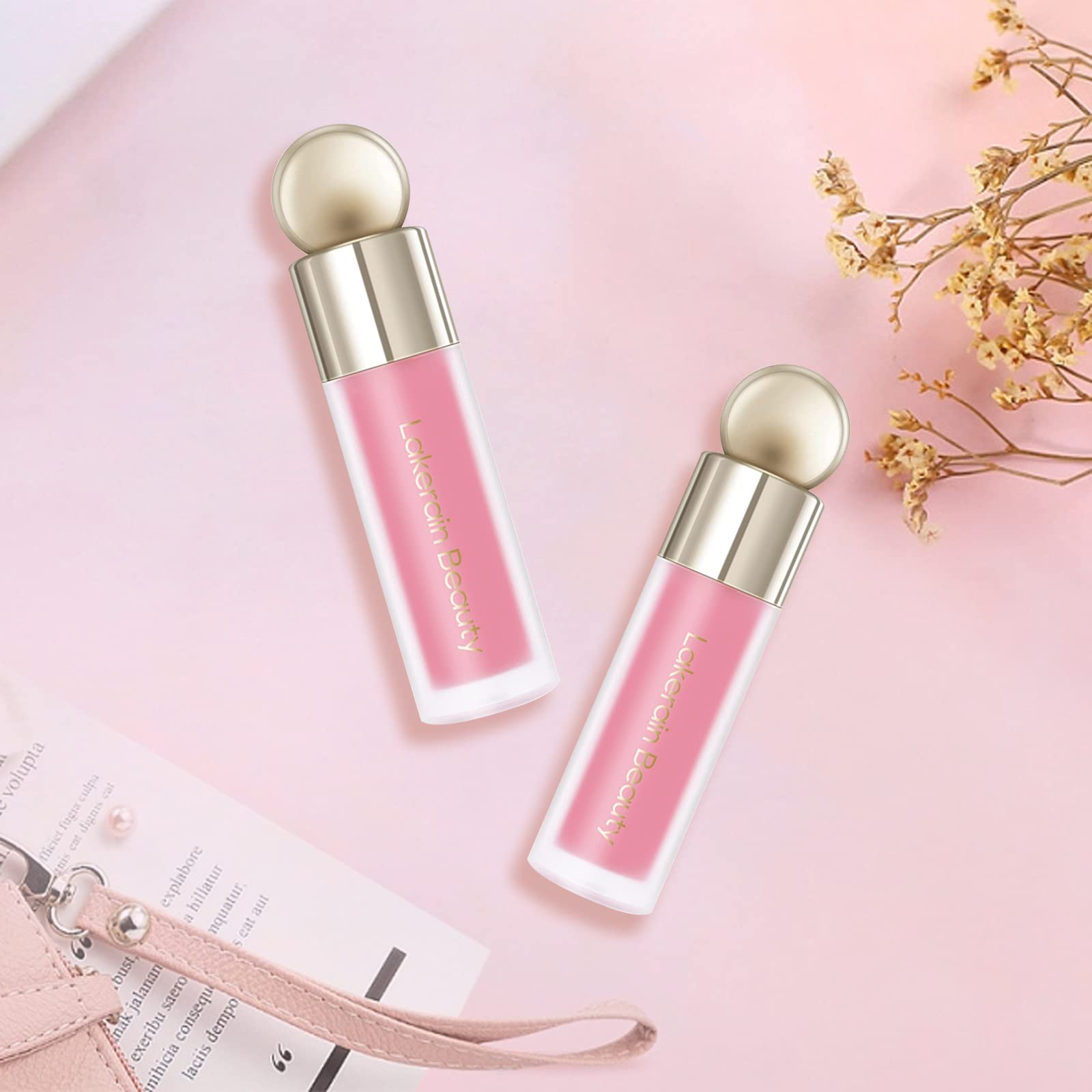 NewBang Liquid Blush, Natural Matte Finish, Hazy Dewy Cheek Tint, Beauty Soft Dewy Blush, Moisturizing Lightweight Blendable High Pigment, Soft Cream Face Blusher Makeup Breathable Feel #02Happy Pink