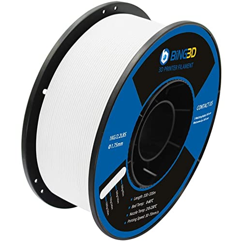 PCUTE 3D Printer Filament, PLA Filament 1.75mm, Dimensional Accuracy +/- 0.03mm, Filament Net Weight 1kg, 3D Printing Filament Fit Most FDM Printer, PLA-at, Whiteā¦