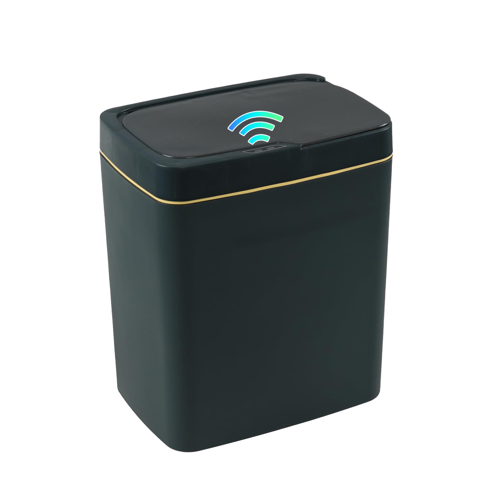 Obstnny Motion Sensor Garbage Can with Automatic Lid, 15 L Plastic Touchless Trash Can, Green