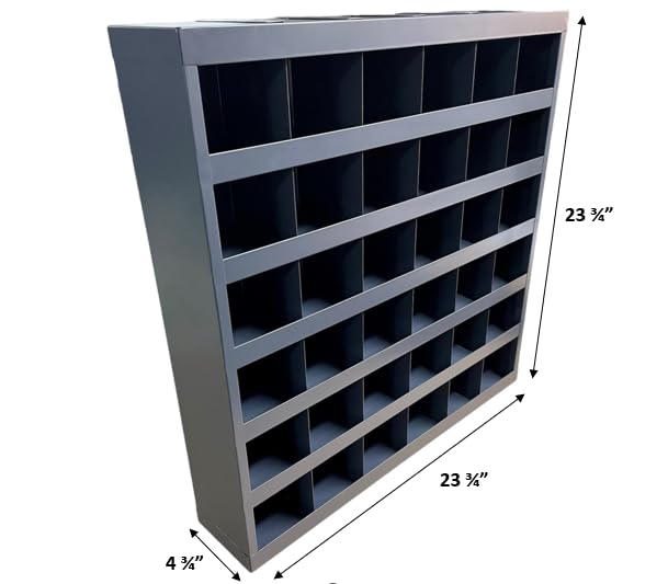 M&M Fasteners 36 Compartment Pigeonhole Bin Unit - Metal Bolt Bin - Metal Cabinet