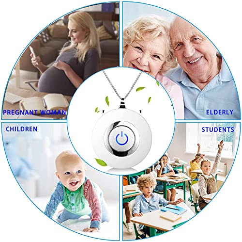 Portable Air Purifier Necklace,Mini Personal Wearable Air Purifier,USB Rechargeable, No Noise,for Car, Airplane, Bedroom, Office, Travel