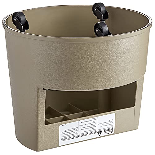 Rubbermaid Commercial Products Mobile Heavy Duty Plastic Step Stool, 16-Inch, Beige, 350-Pound Capacity, Nonslip, Sturdy to Support Adults and Kids, with Wheels for Easy Glide, Indoor/Outdoor