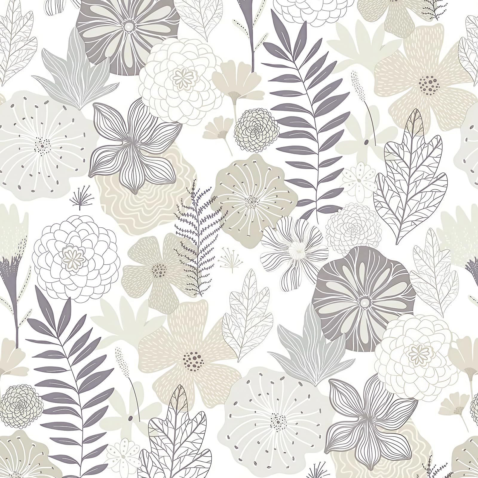 Nukofal Beige Peel and Stick Wallpaper Vintage Floral Wallpaper 15.7in x 118.1in Boho Contact Paper Beige Floral Wallpaper Self-Adhesive Removable Wallpaper for Bedroom Cabinets Decorative Vinyl