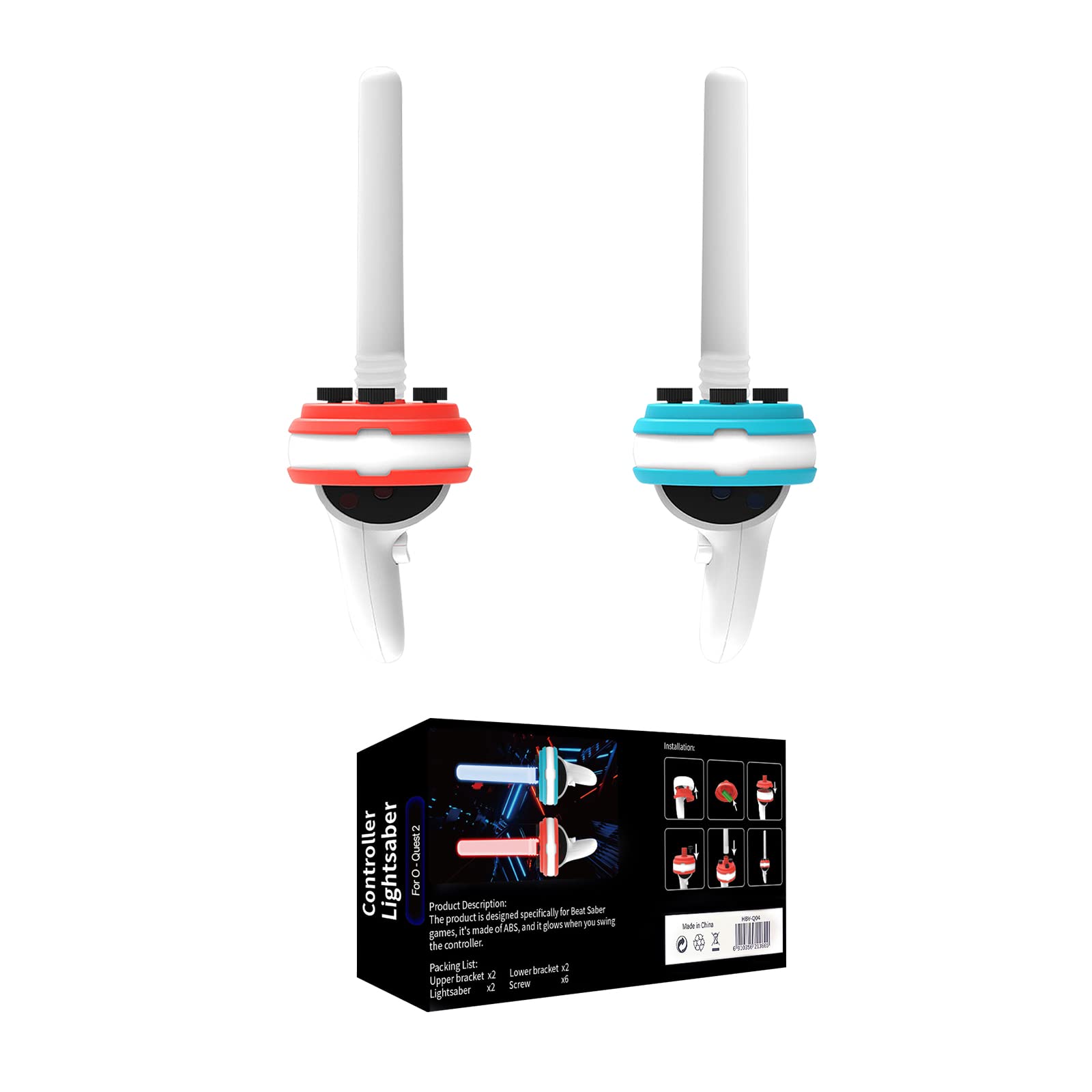 Light Up Controller Grips for Beat Saber Handles Compatible for Oculus Quest 2, Must Have Controller Extension Accessories
