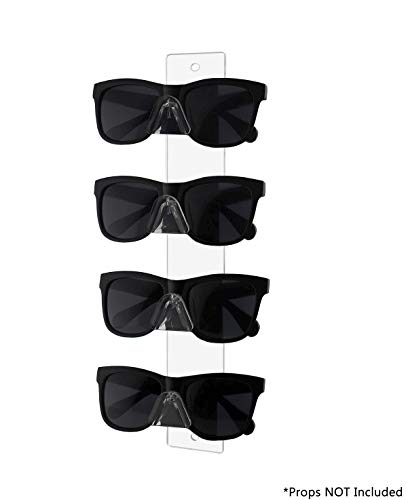Marketing Holders Glasses Display 4 Pairs Holder with Hanging Hardware Retail Space Saver Organizer Storage Hanger Warehouses Wall Mount Eyeglasses Clear Acrylic Spectacles Safety Glass Labs