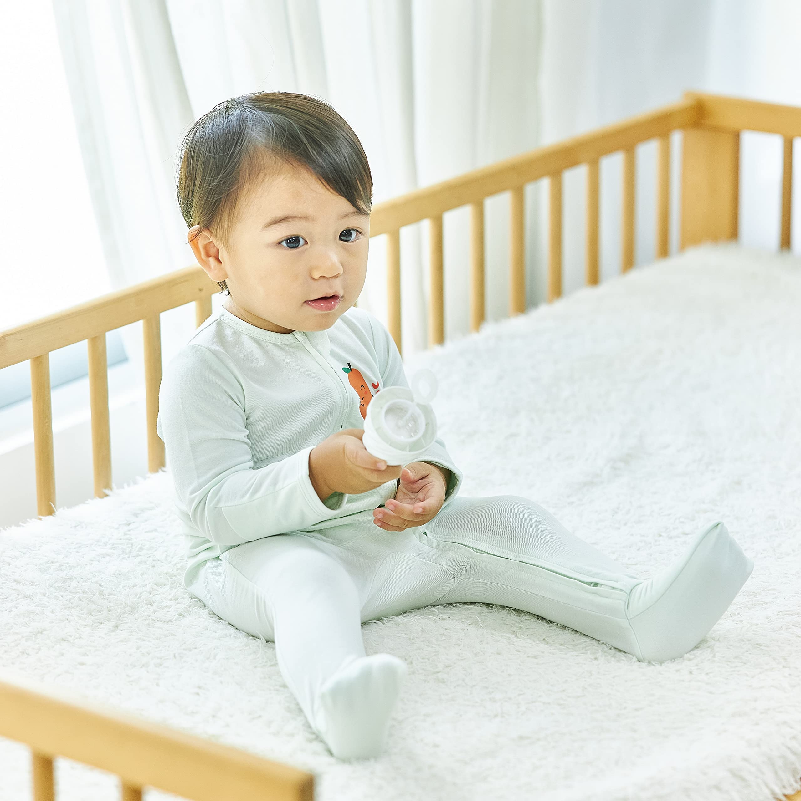 OETEO Baby Jumpsuits Zipper Rompers - Viscose made from Bamboo Footies Sleepers Pack (Tutti Frutti, 3-6 Months)