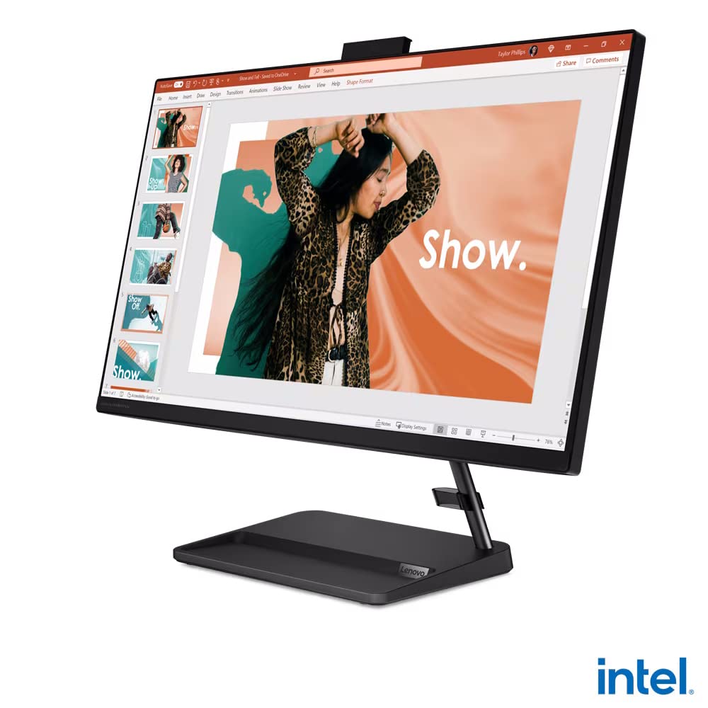 Lenovo Newest IdeaCentre 3i 27" FHD Touch All-in-One Computer 12th Intel Core i5-1240P 12-Core Iris Xe Graphics 32GB DDR4 1TB SSD WiFi 6 HDMI Black Wireless Keyboard Windows 10 Pro w/RATZK 32GB USB