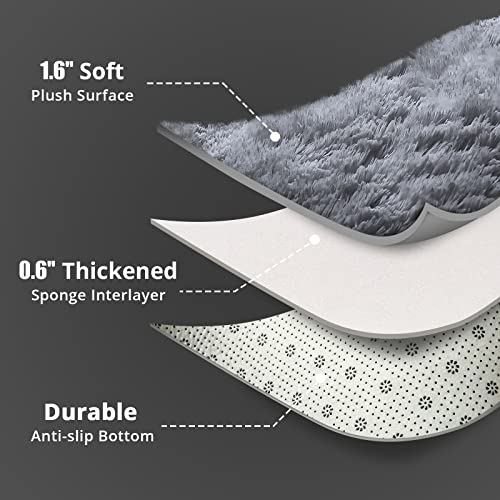 OPLEBEPE Ultra Soft Fluffy Rug for Bedroom, 6x9 Area Rugs for Living Room